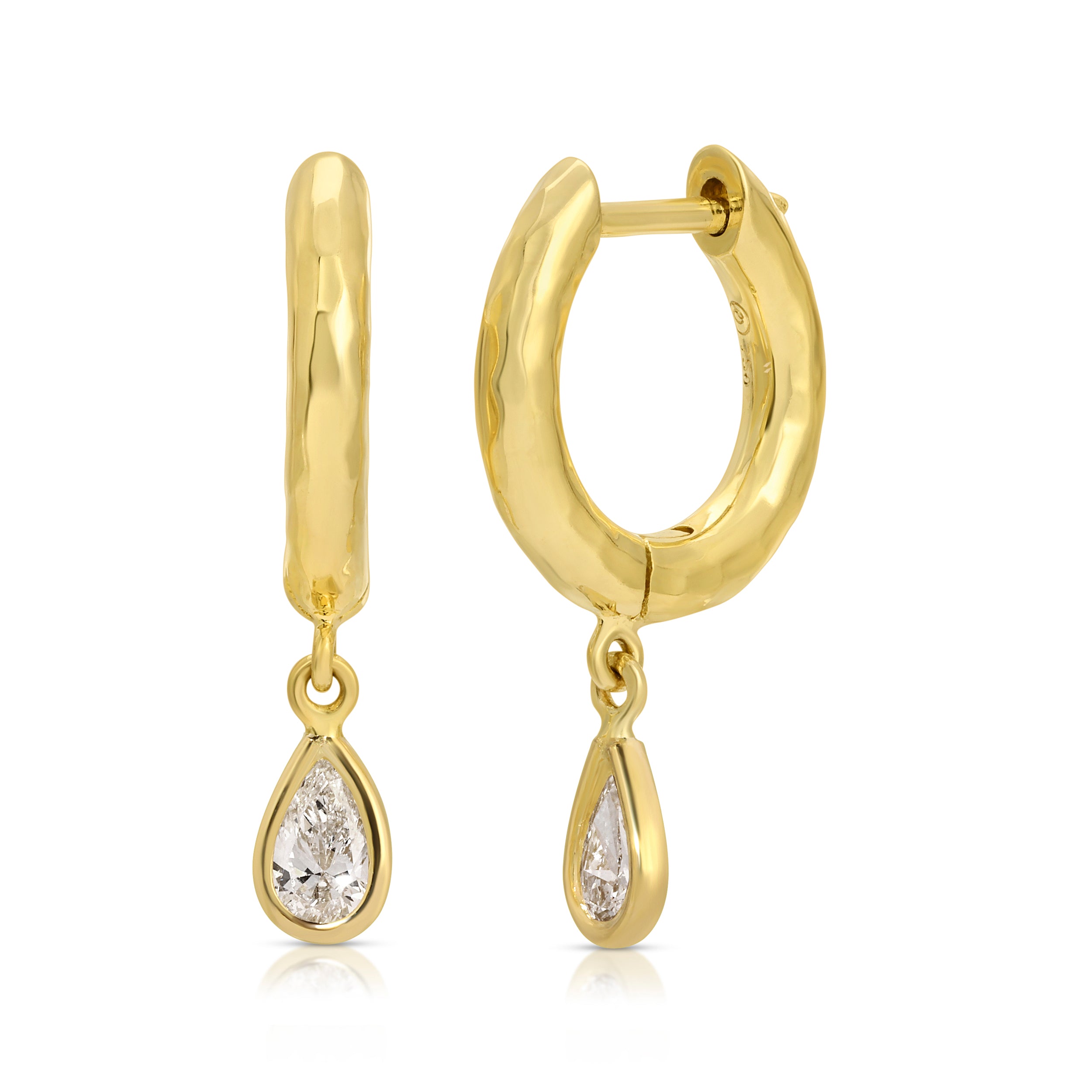 Charmed Micro Pear Diamond Gabby Hoops Octavia Elizabeth