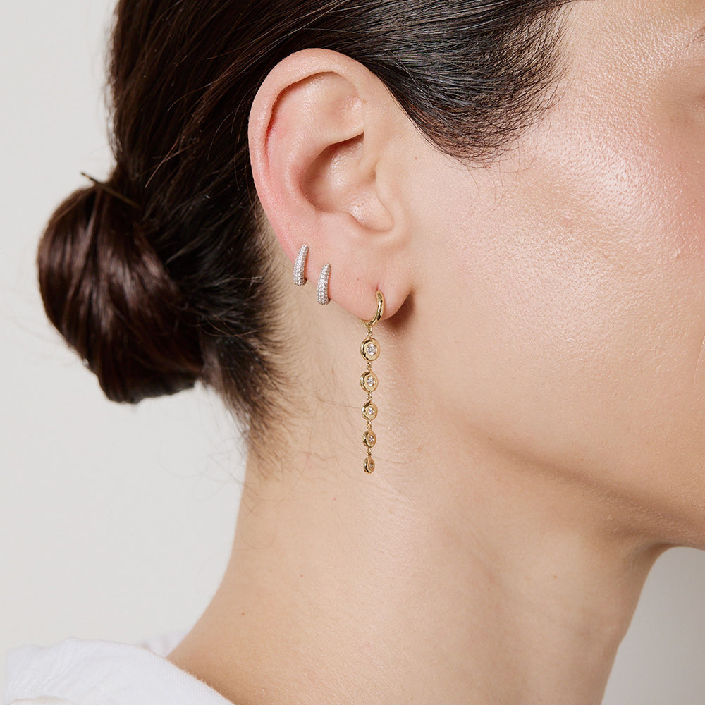 Charmed Micro Gabby Hoops with Tiered Diamond Nesting Gem Drops ...