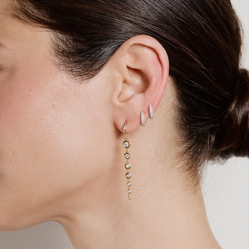 Charmed Micro Gabby Hoops with Tiered Diamond Nesting Gem Drops ...