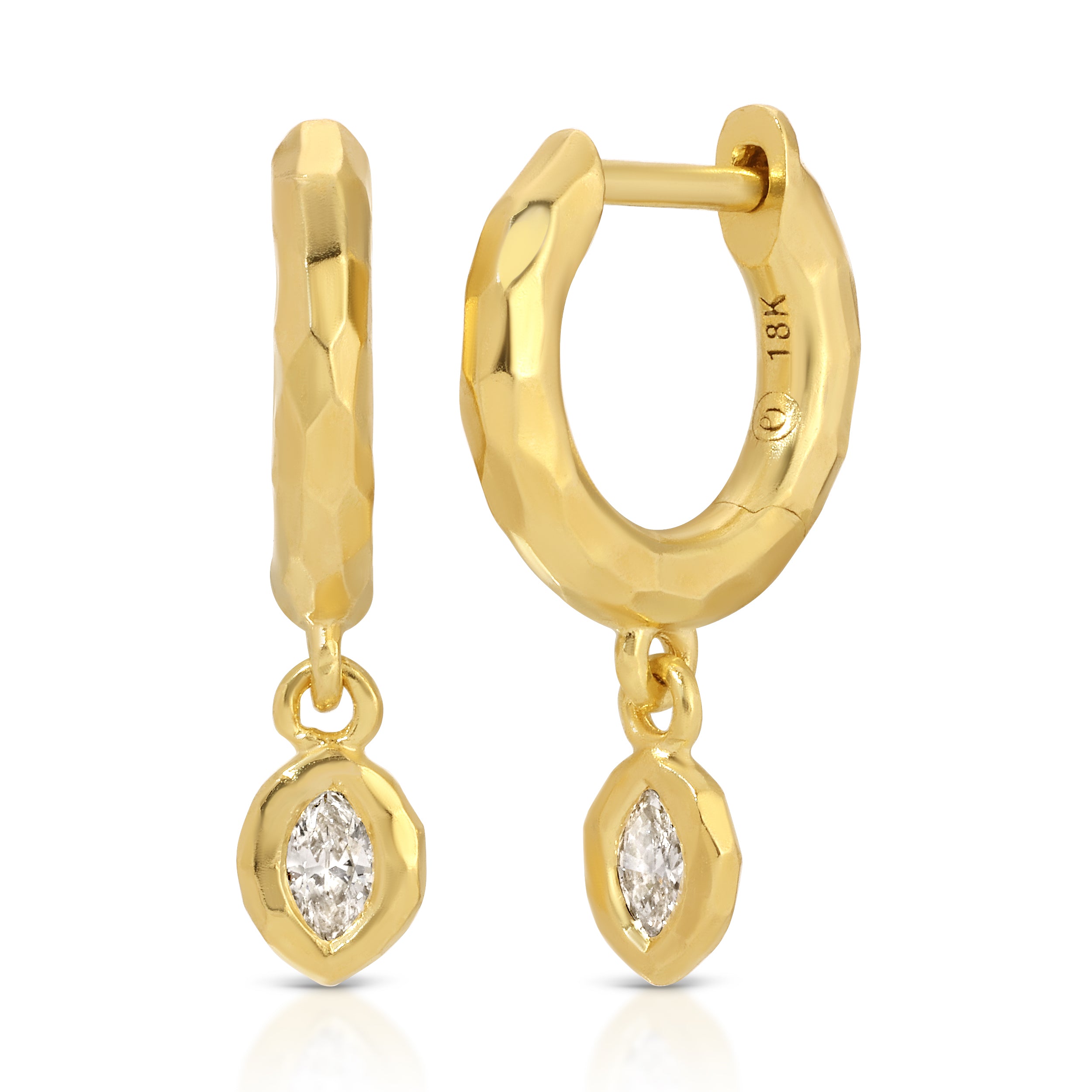 Charmed Micro Pear Diamond Gabby Hoops – Octavia Elizabeth