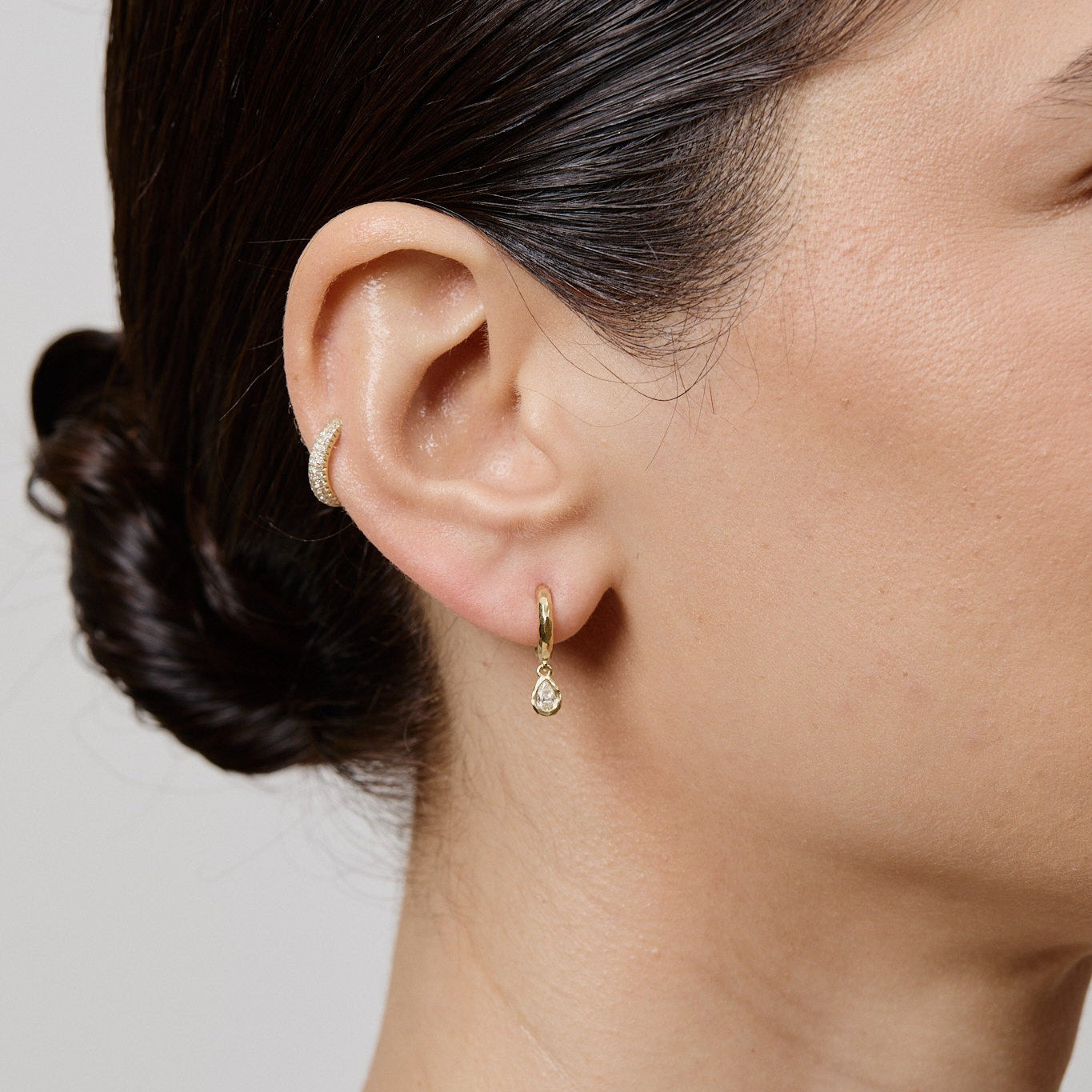 Charmed Micro Pear Diamond Gabby Hoops – Octavia Elizabeth