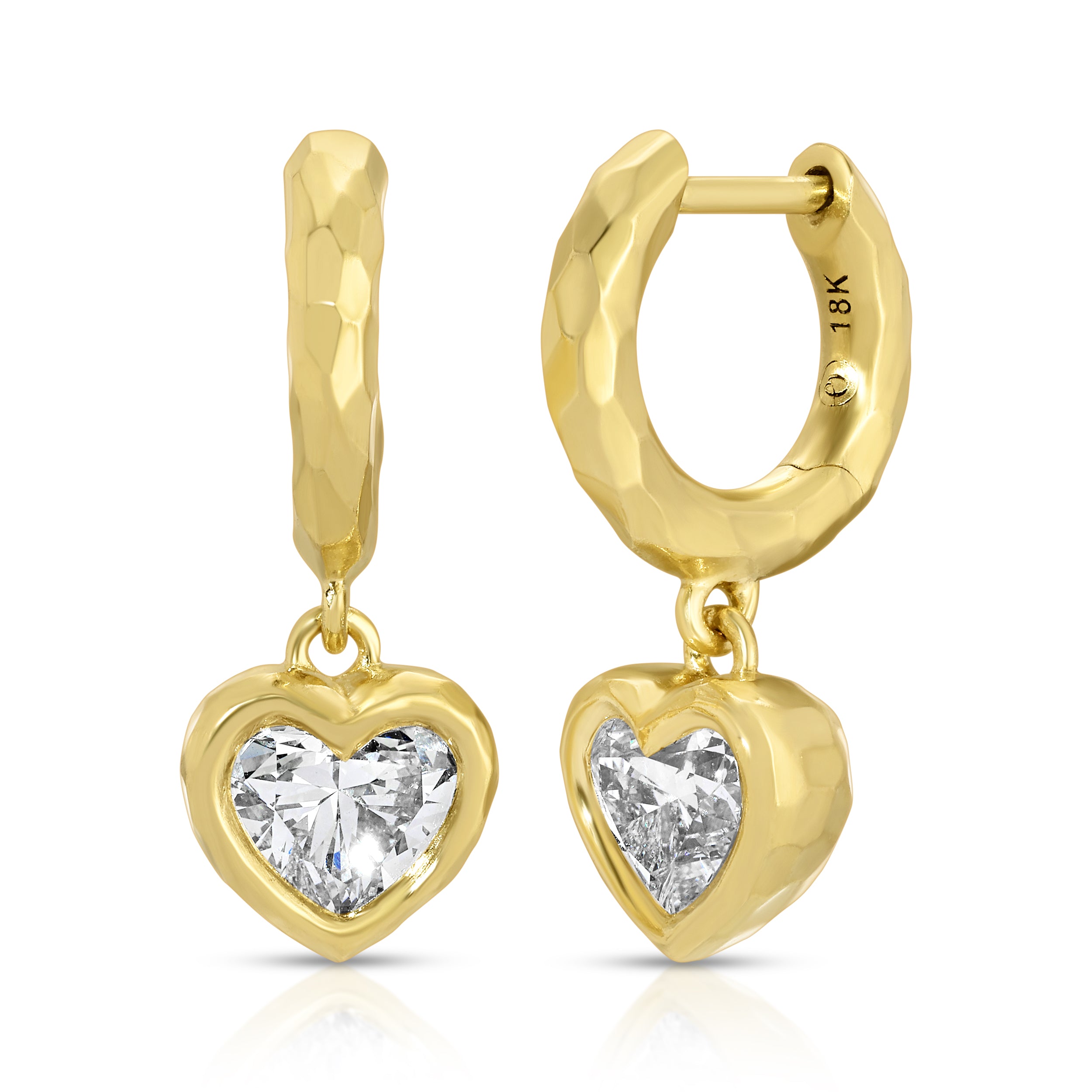 Hidden Gem Hoops - Heart Diamond - 1.44 Carats – Octavia Elizabeth