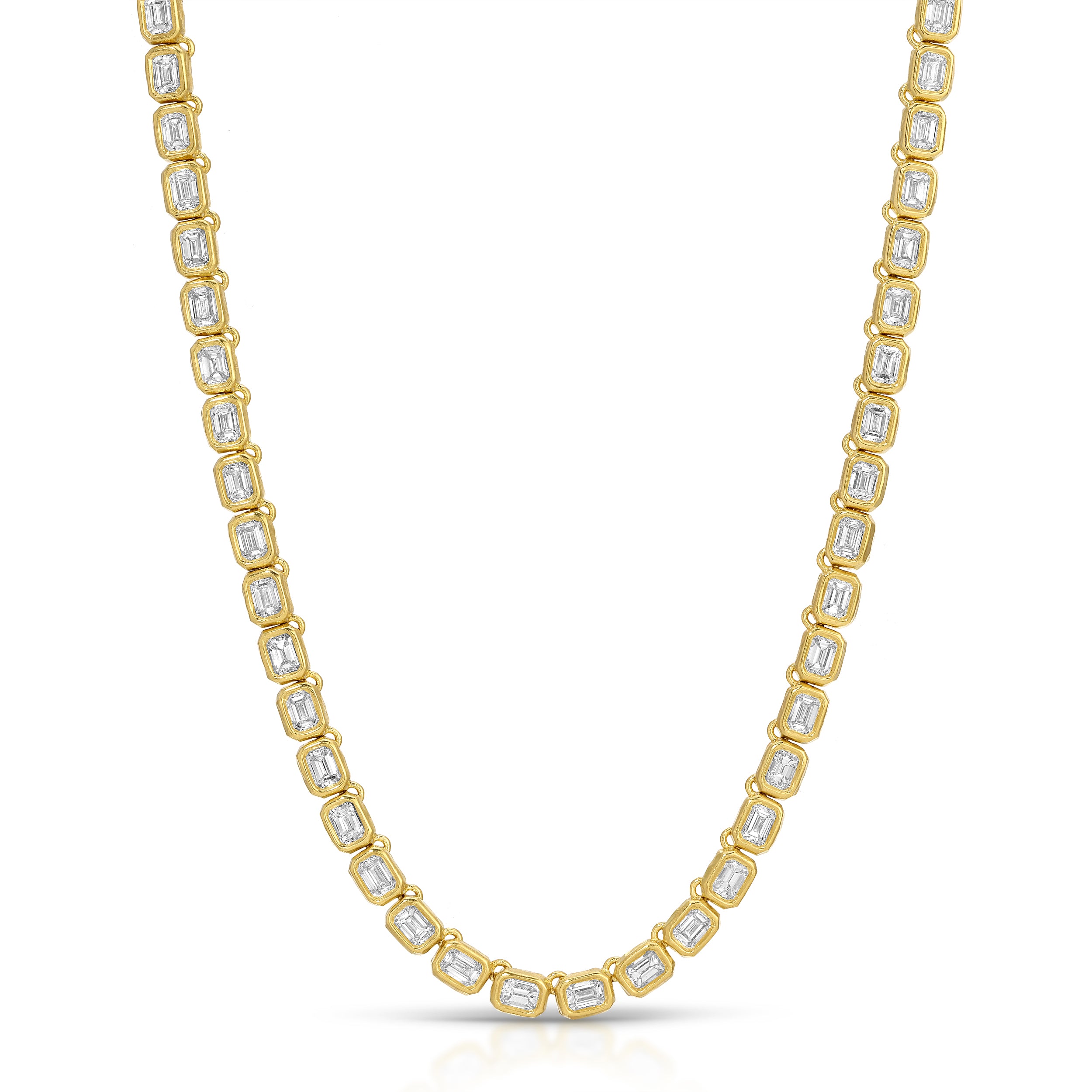 Petite Diamond Nesting Gem Tennis Necklace - Emerald Cut – Octavia ...