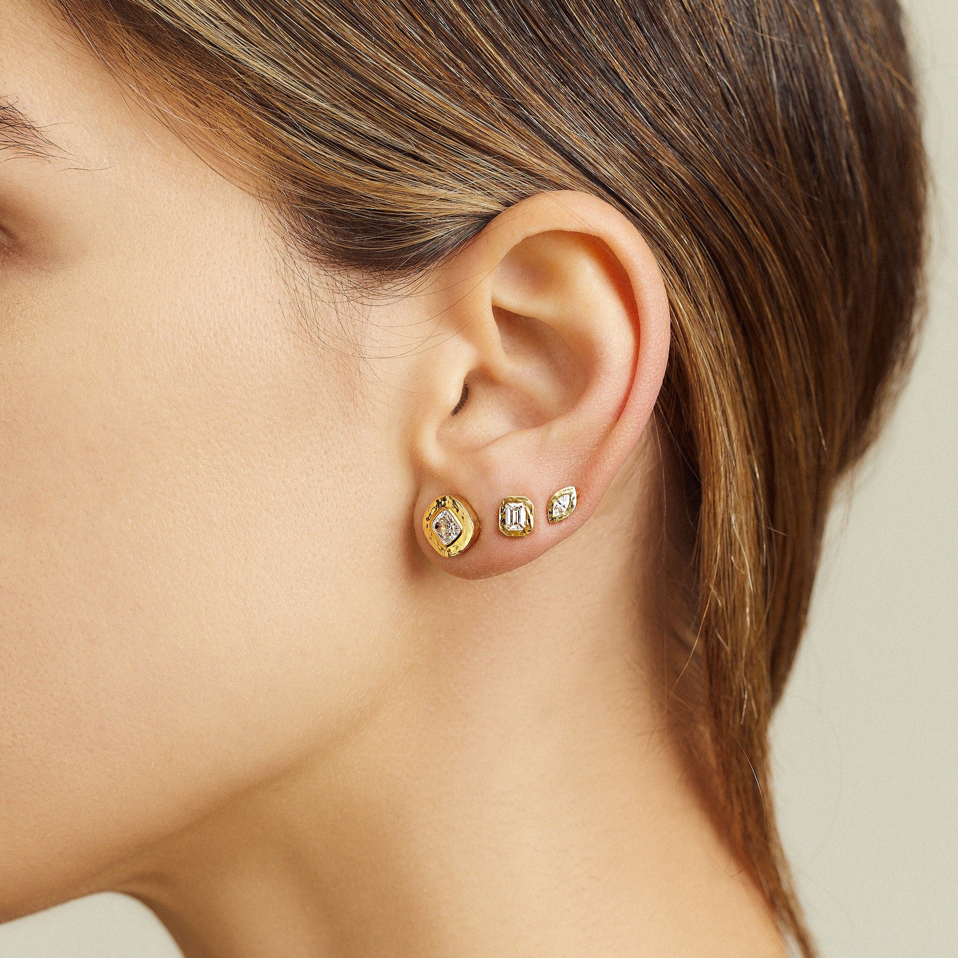 Nesting Gem Studs - Emerald Cut – Octavia Elizabeth